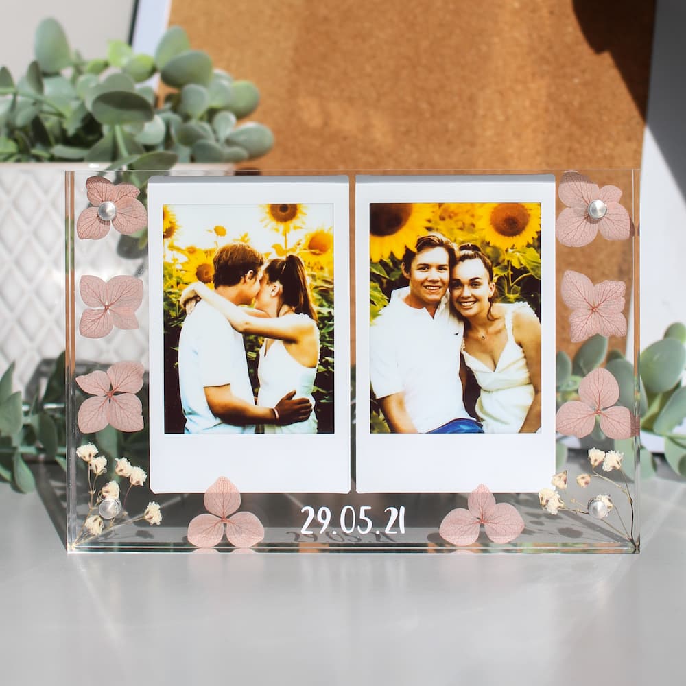 Personalised Flower Double Polaroid Frame | Empyrean The Collective
