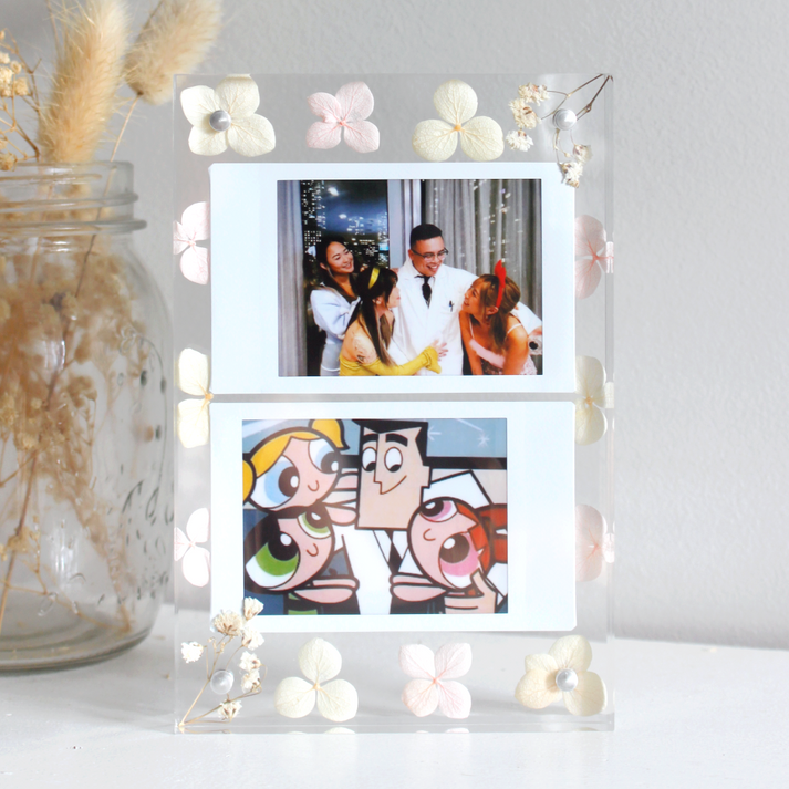 Personalised Flower Double Polaroid Frame | Empyrean The Collective
